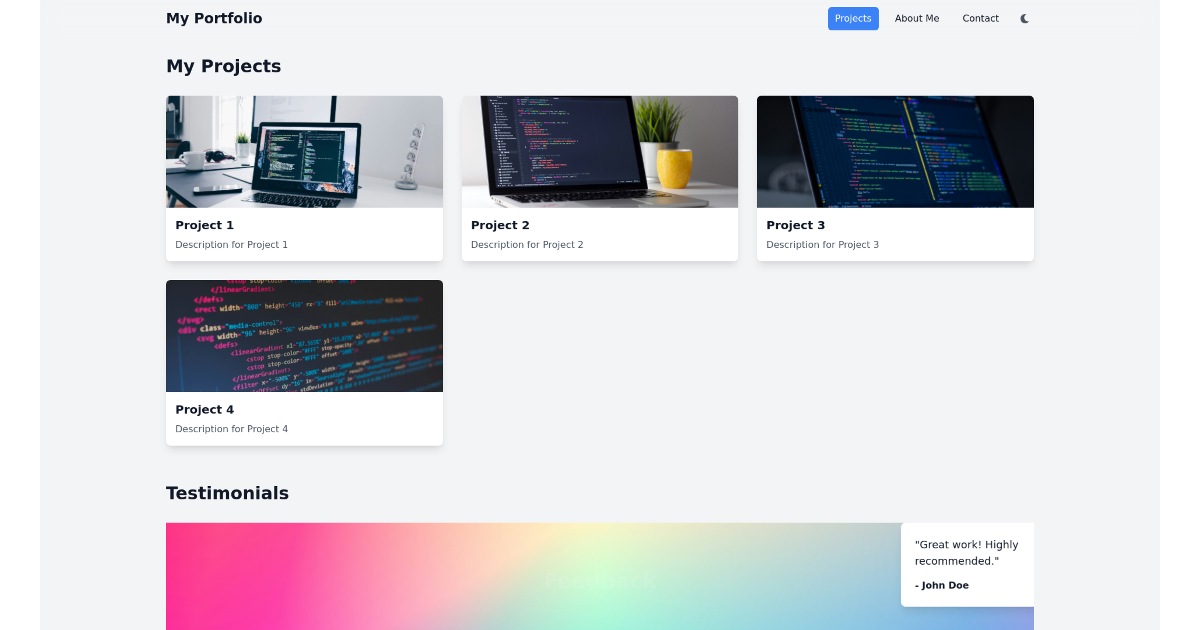 Portfolio - Free React, Tailwind Component