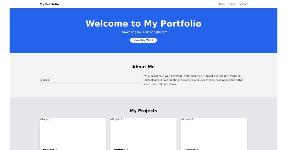 Portfolio Component - Free React, Tailwind Component