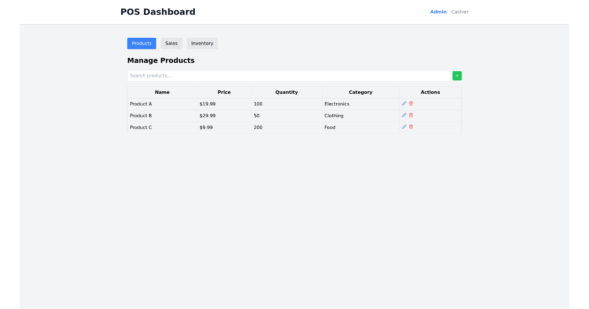 P O S_ Dashboard - Free React, Tailwind Component