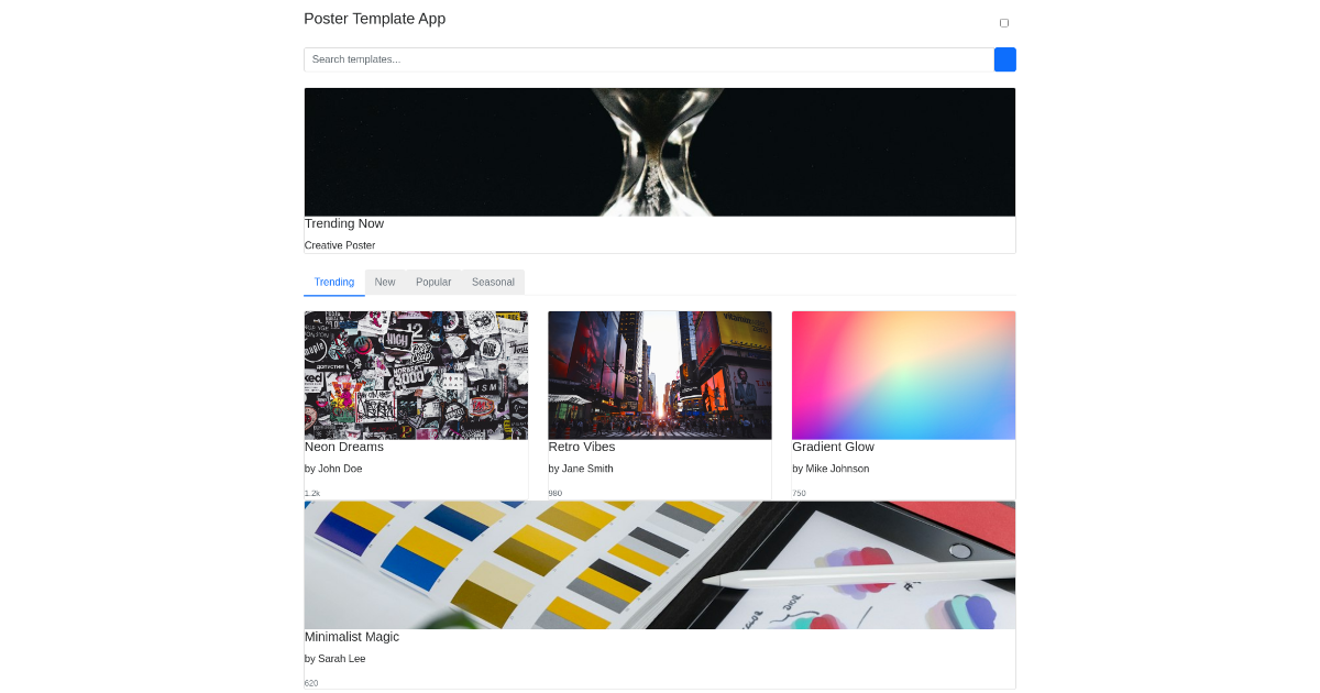 Poster Template Homepage - Free Html, Bootstrap Component