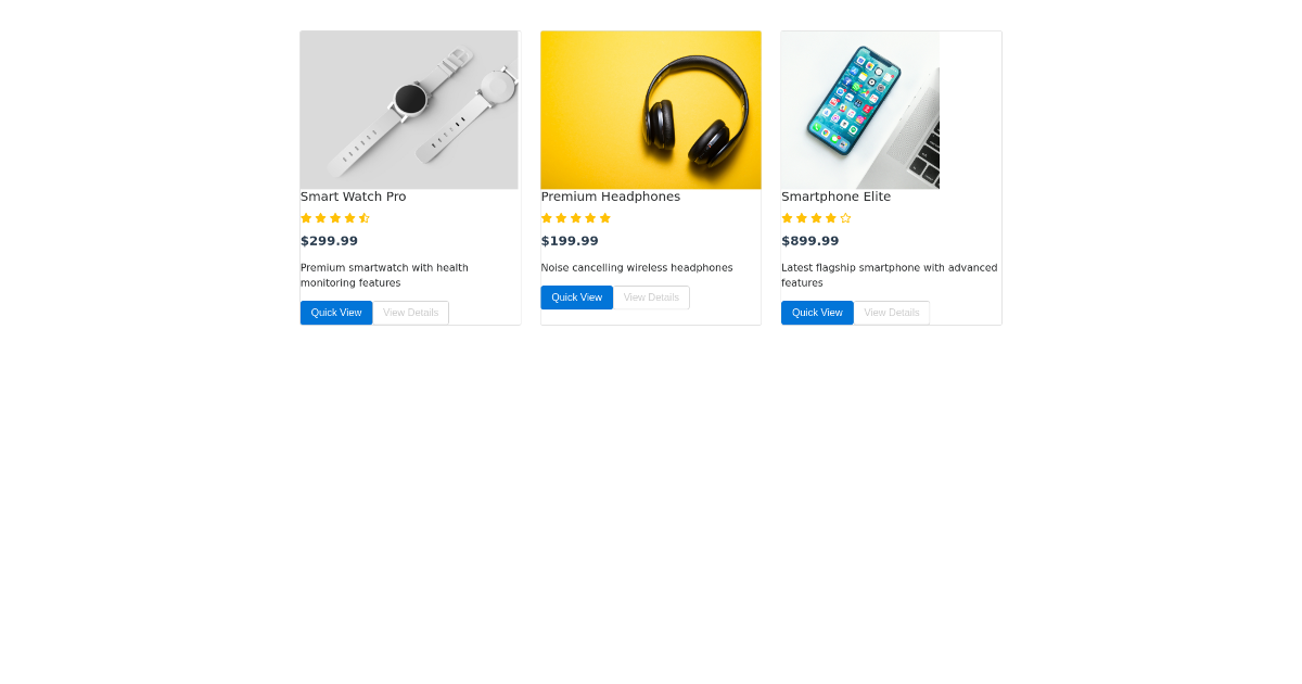 Product Catalog Cards - Free Html, Bootstrap Component