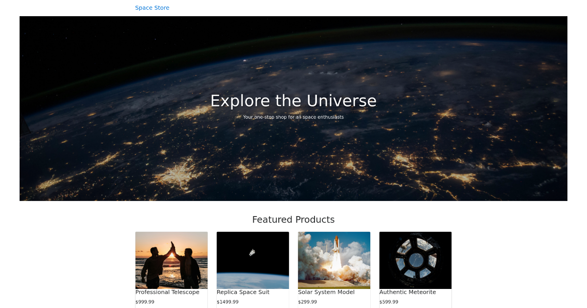 Space E-commerce Platform - Free Html, Bootstrap Component