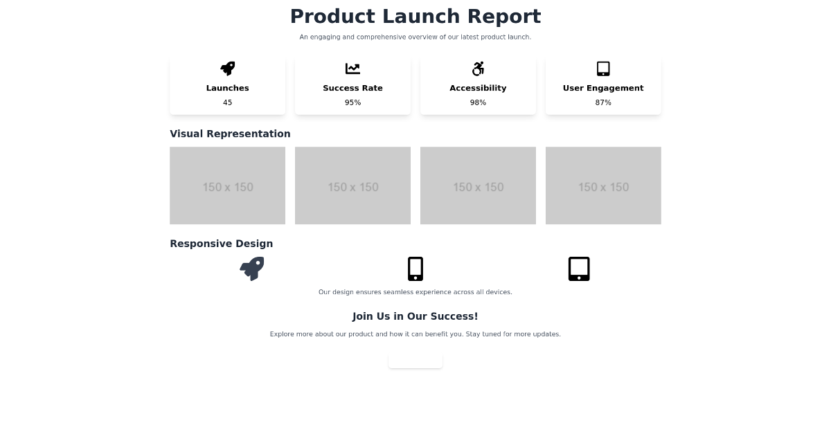 Product Launch Report - Free React, Tailwind Component