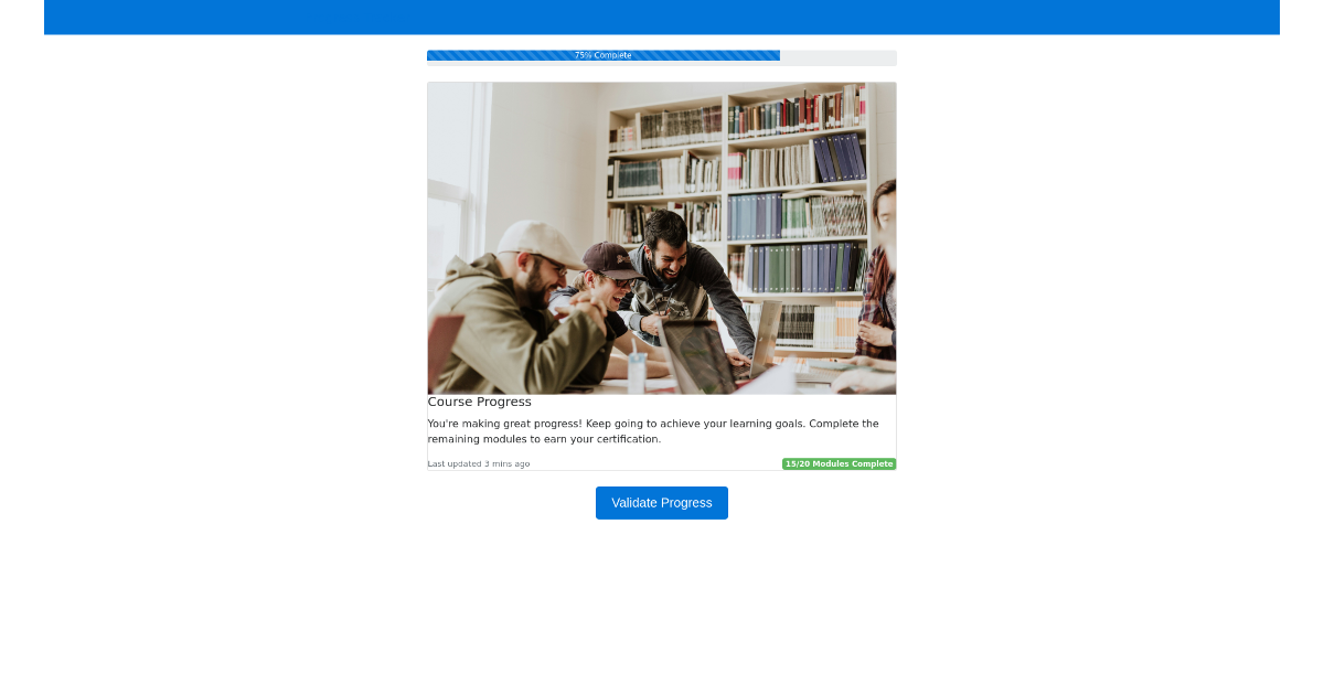 Progress Status Card - Free Html, Bootstrap Component
