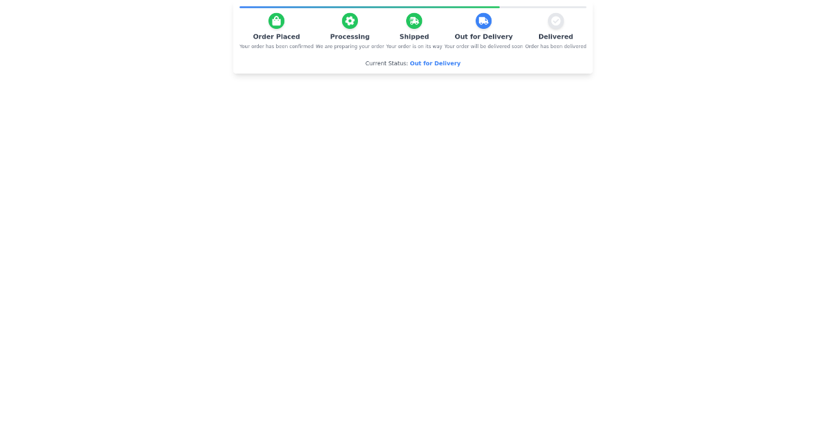 Order Progress Bar - Free React, Tailwind Component