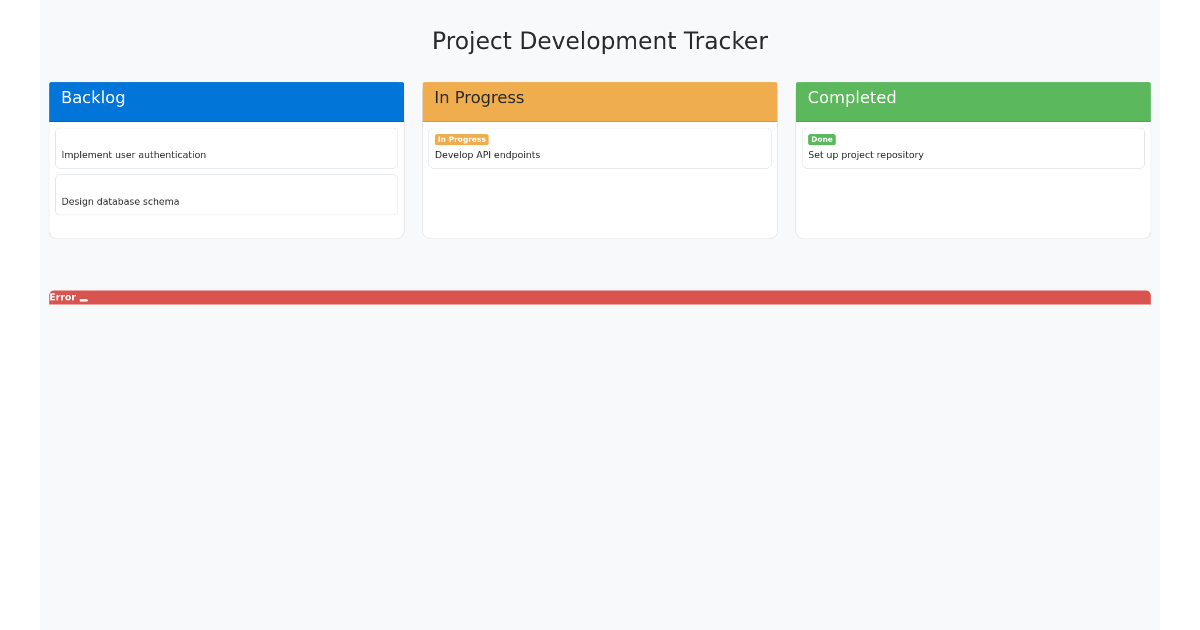 Project Development Tracker - Free Html, Bootstrap Component