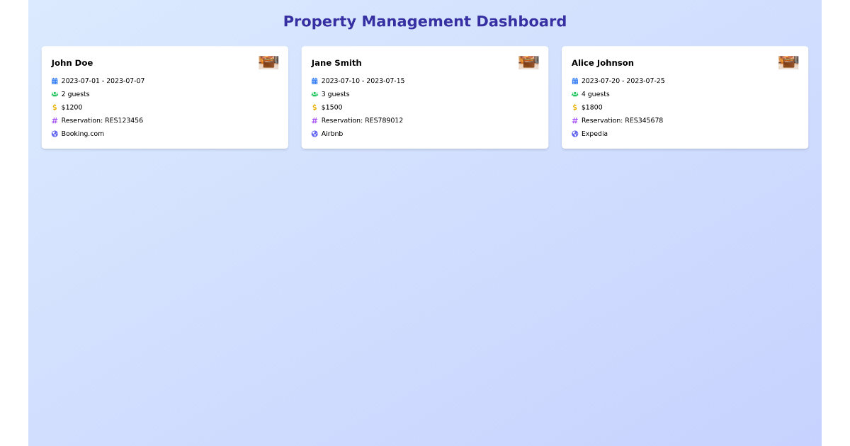 Reservation Card - Free React, Tailwind Component