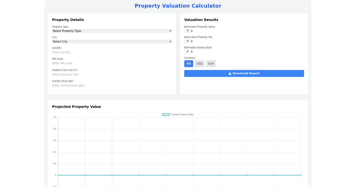 Property Valuation Calculator - Free React, Tailwind Component