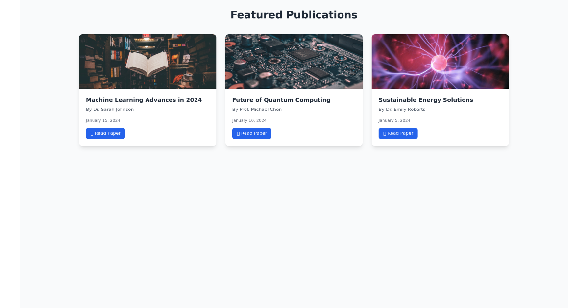 Publications Grid Component - Free Html, Tailwind Component