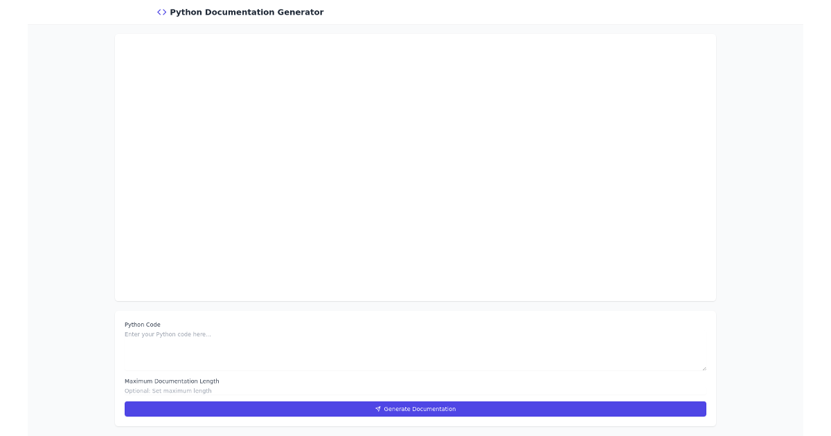 Python Doc Generator - Free React, Tailwind Component