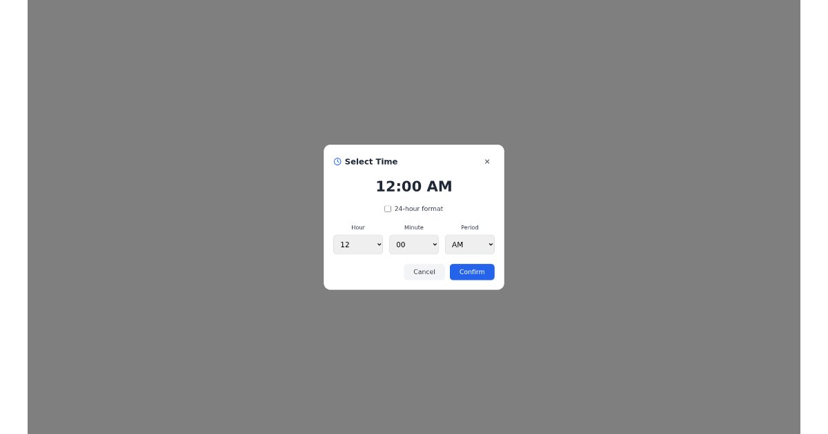 Time Picker - Free React, Tailwind Component