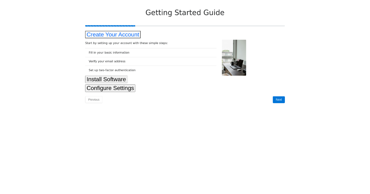 Interactive Quickstart Guide - Free Html, Bootstrap Component