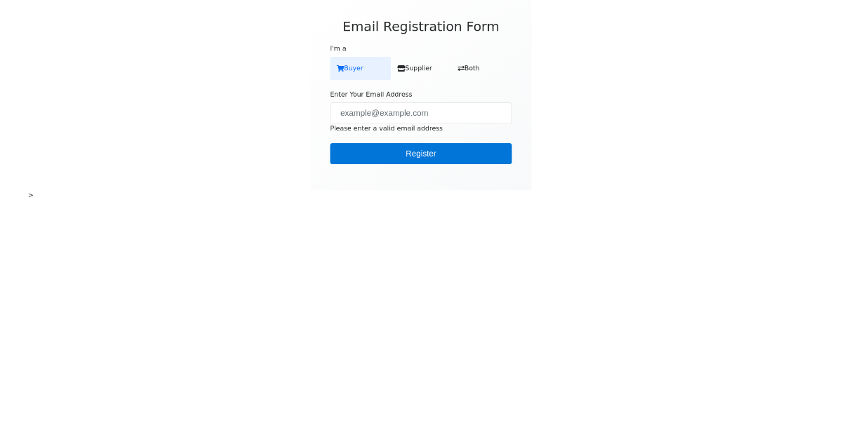 Email Registration Form - Free Html, Bootstrap Component