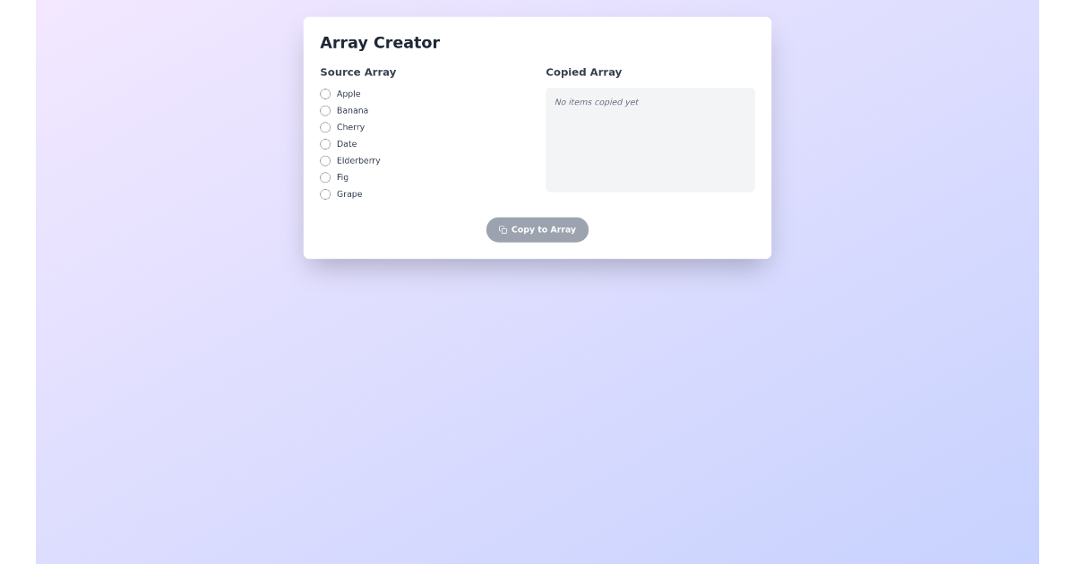 Array Creator - Free React, Tailwind Component