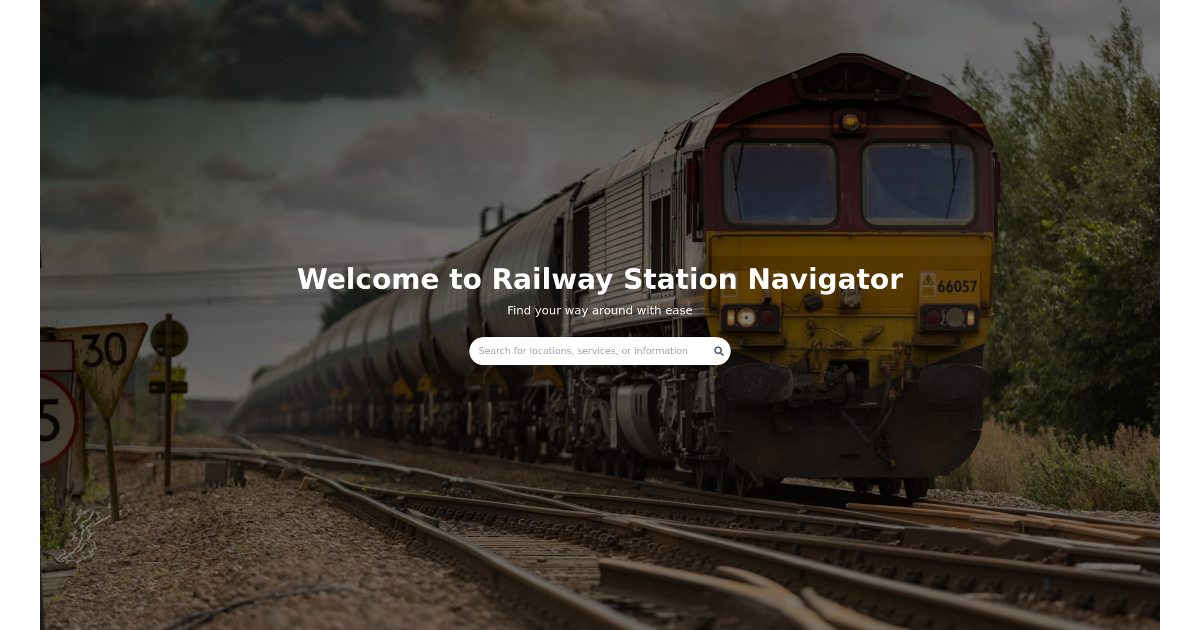 Railway Station Navigator - Free React, Tailwind Component