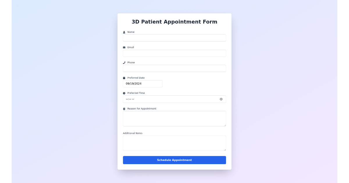Appointment Form - Free React, Tailwind Component