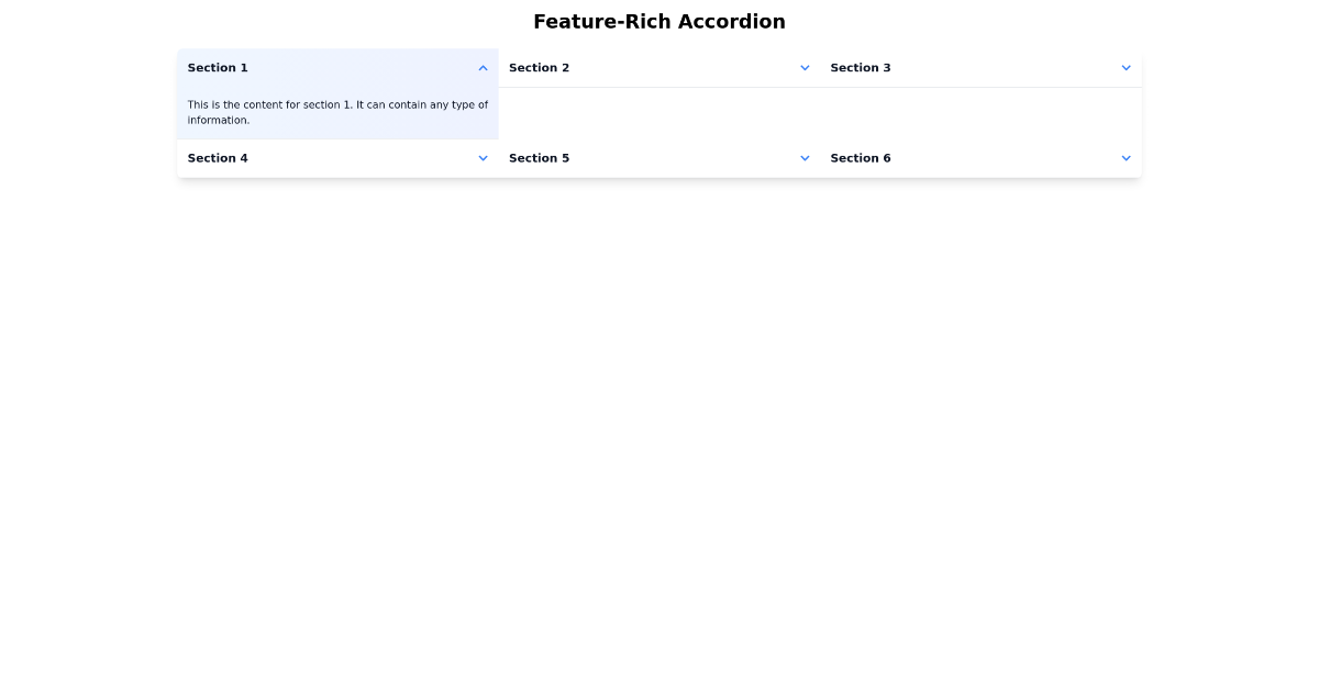 Accordion Section - Free React, Tailwind Component
