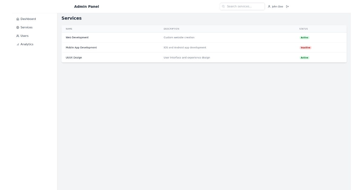 Admin Panel - Free React, Tailwind Component