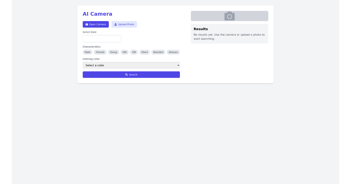A I Camera - Free React, Tailwind Component