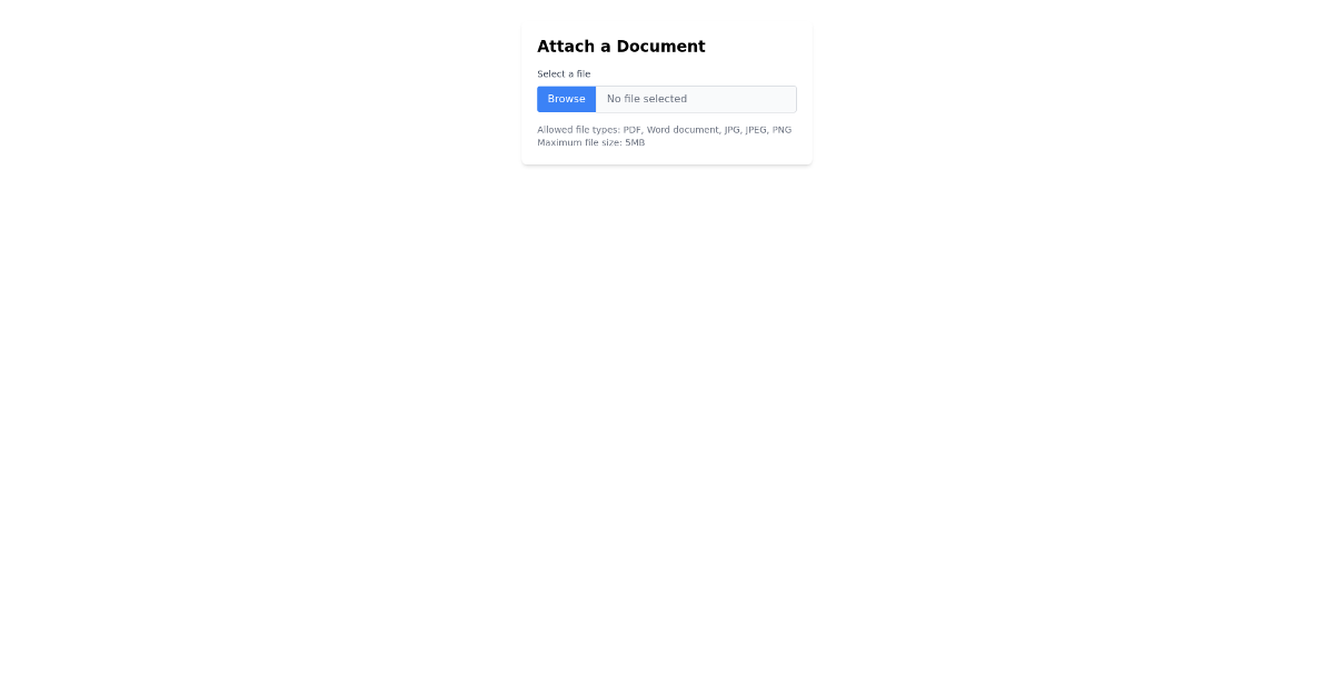File Attachment Component - Free React, Tailwind Component