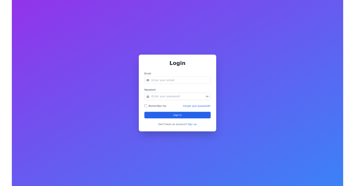 Auth Form - Free React, Tailwind Component