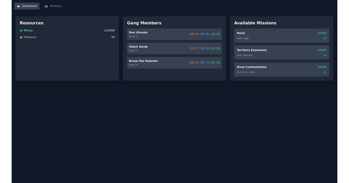 Gang Game - Free React, Tailwind Component