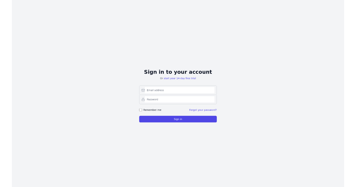 Login Component - Free React, Tailwind Component