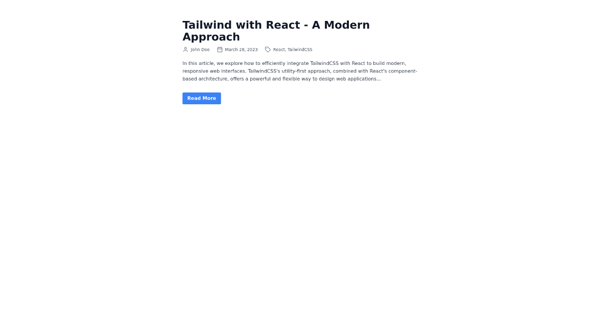 Article Preview - Free React, Tailwind Component