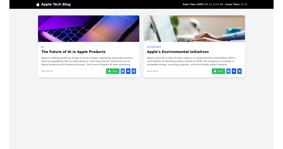 Blog Section - Free React, Tailwind Component