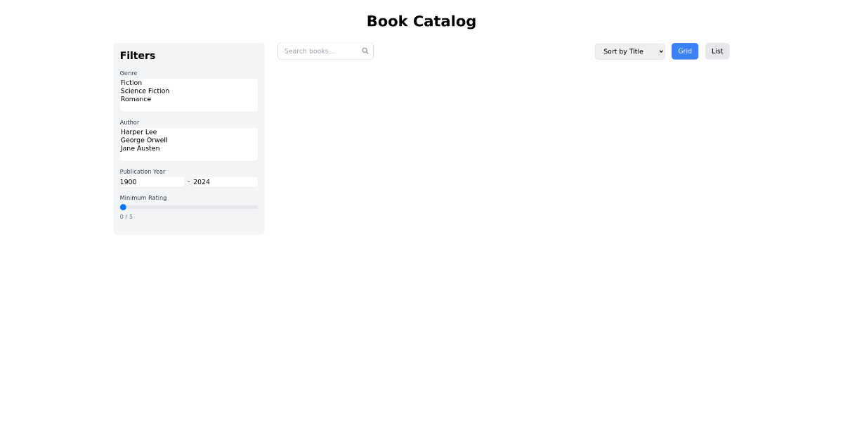 Book List - Free React, Tailwind Component