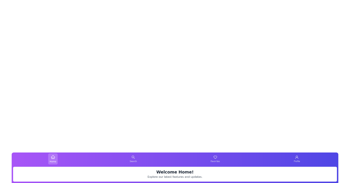 Bottom Tab Navigation - Free React, Tailwind Component