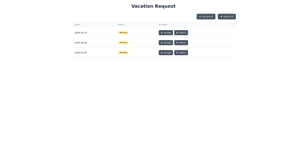 Vacation Request - Free React, Tailwind Component