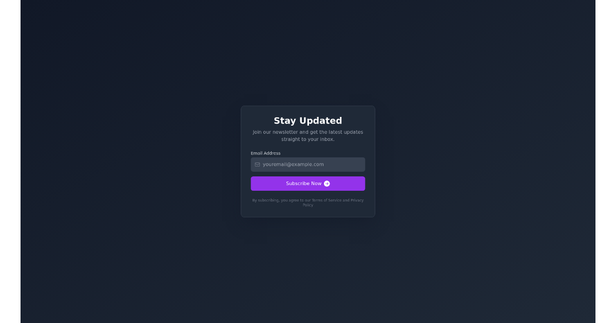 Newsletter Signup - Free React, Tailwind Component