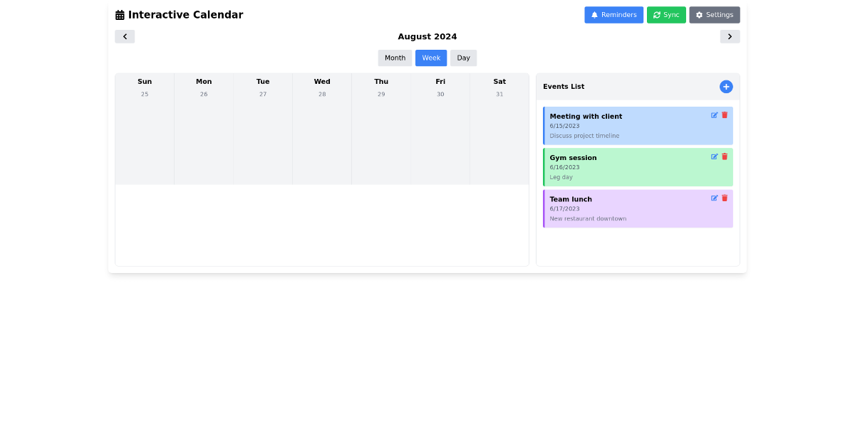 Calendar - Free React, Tailwind Component