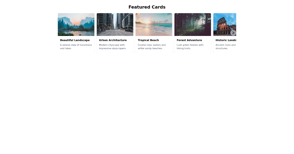 Card Slider - Free React, Tailwind Component