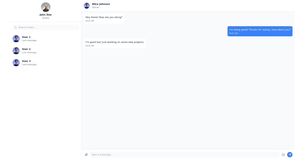 Chat Interface - Free React, Tailwind Component