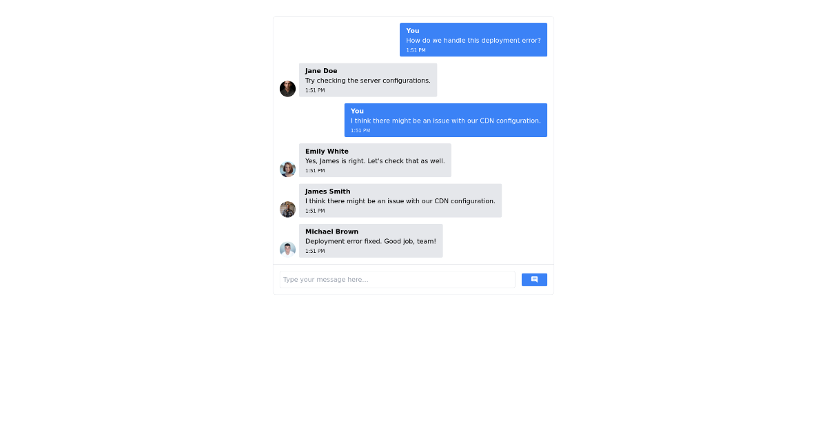 Group Chat Interface Free React Tailwind Component
