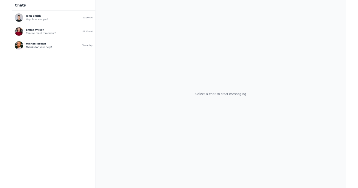 Chat Screen - Free React, Tailwind Component