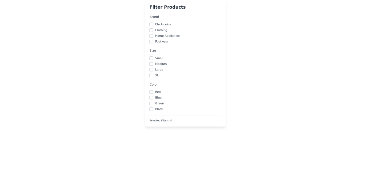 Product Filter Checkbox - Free React, Tailwind Component