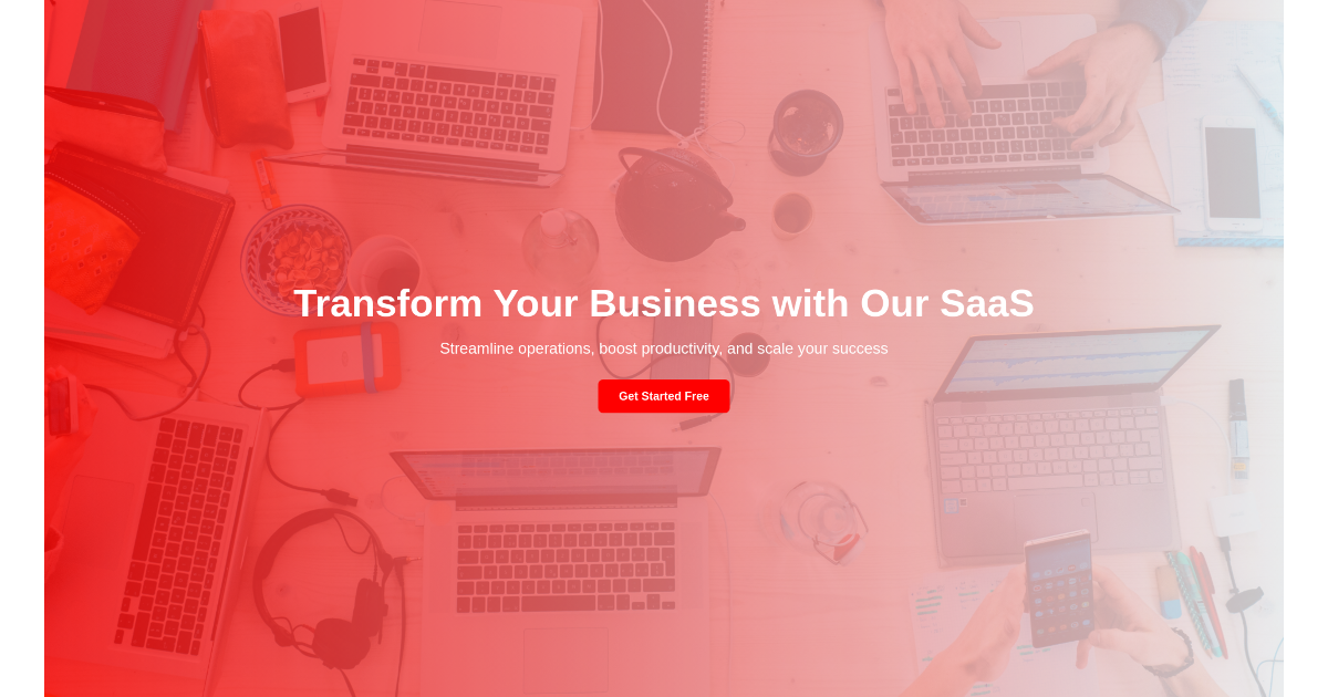 Saa S Landing Page - Free React, Tailwind Component