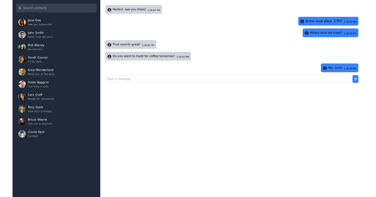 Chat Interface - Free React, Tailwind Component