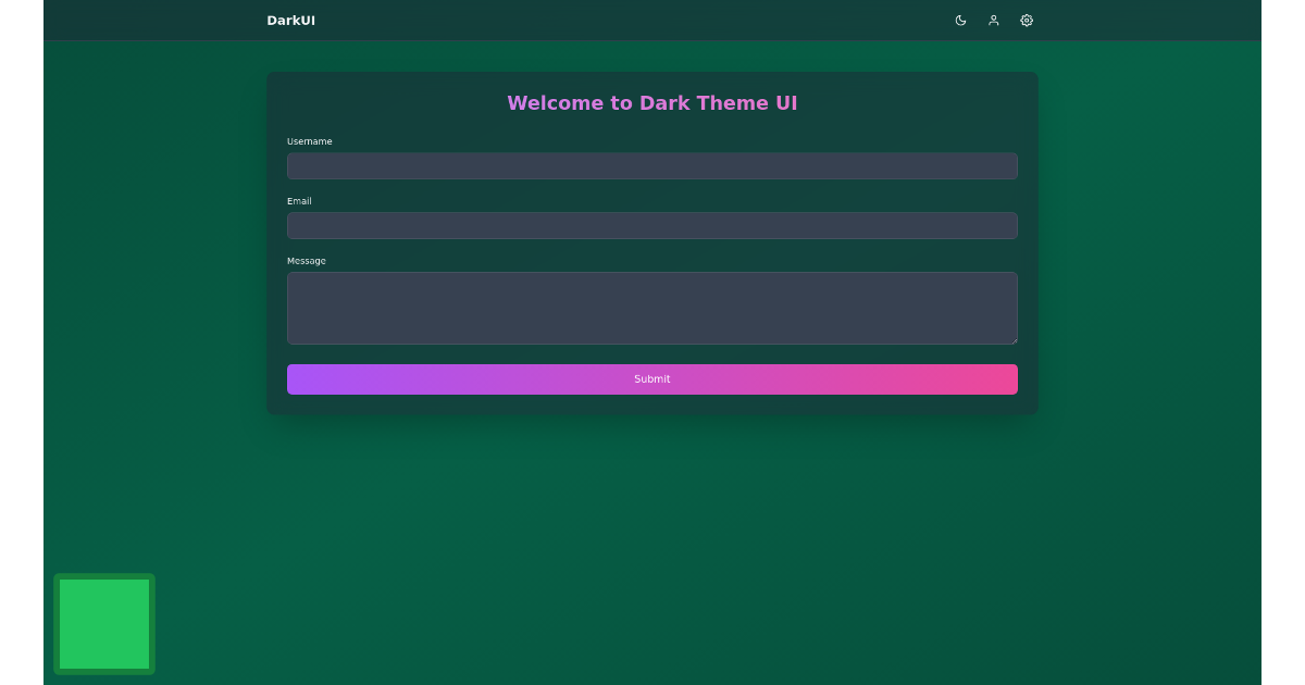Dark Theme U I - Free React, Tailwind Component
