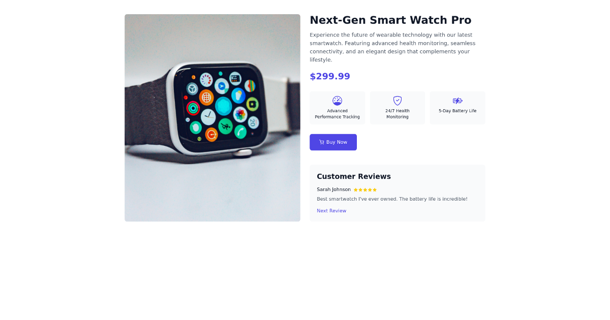 Product Introduction - Free React, Tailwind Component