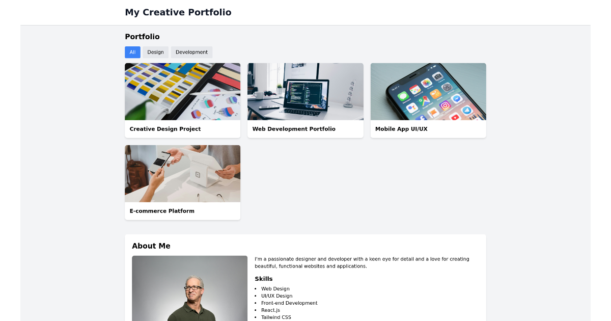 Portfolio Website - Free React, Tailwind Component