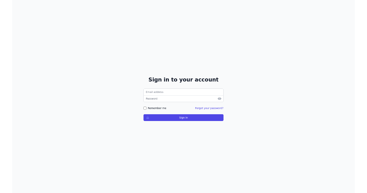 Dashboard Login - Free React, Tailwind Component