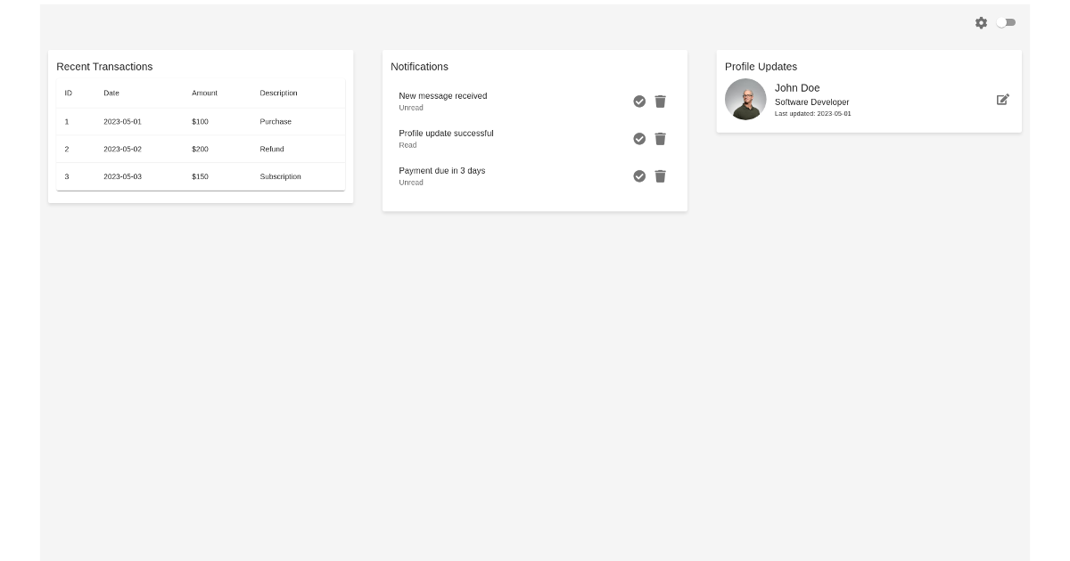 Dashboard - Free React, Mui Component