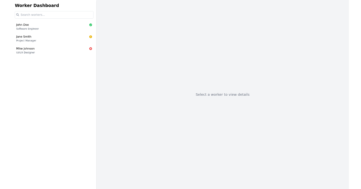Worker Account Dashboard - Free React, Tailwind Component