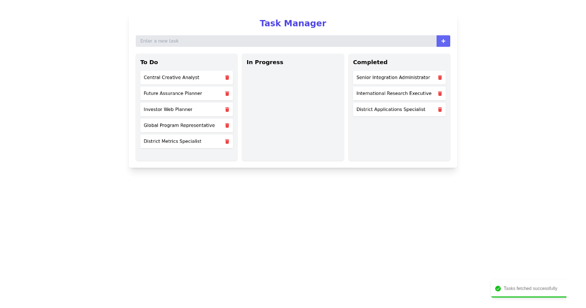 Task Manager - Free React, Tailwind Component