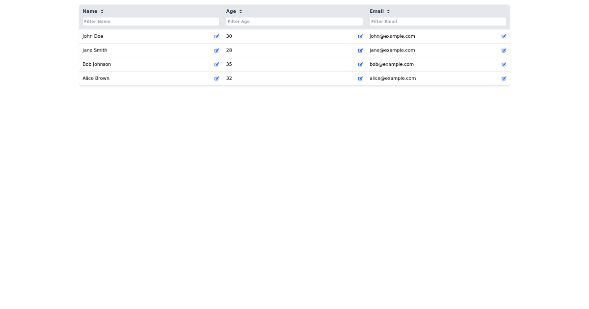 Data Grid - Free React, Tailwind Component