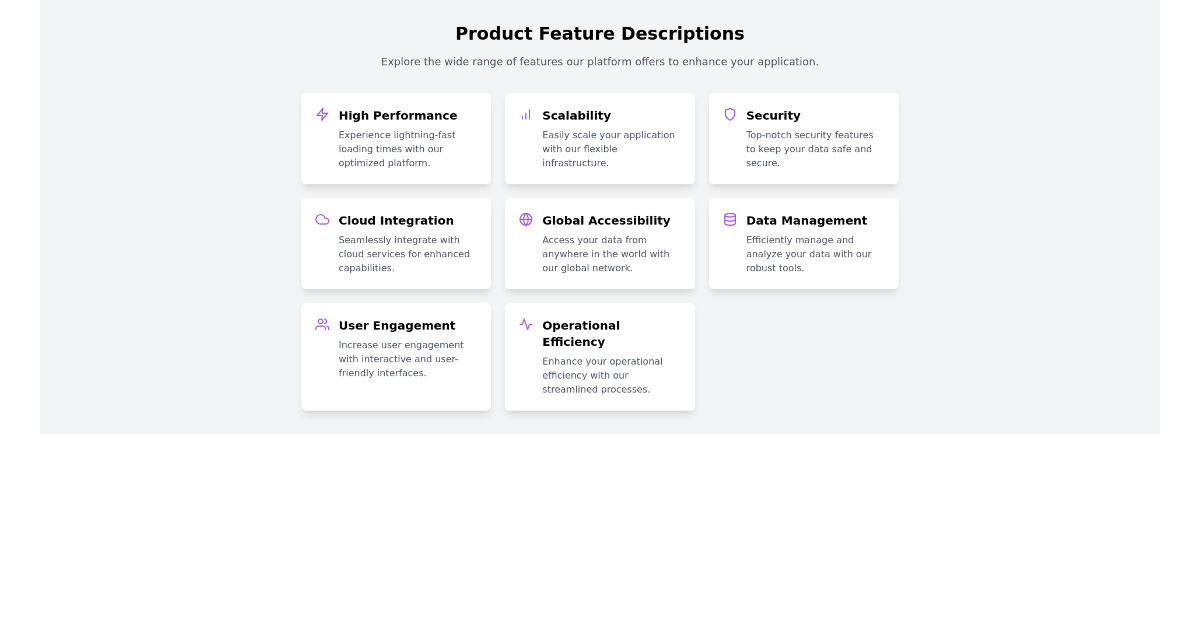 Feature Description List - Free React, Tailwind Component